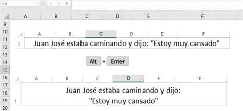 ¿cómo insertar un salto de linea en una celda de excel acerca de las