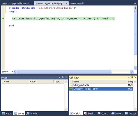 mysql mysql and windows 5 10 debugging stored procedures and