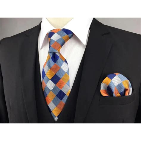Silk Tie Pocket Square Set Neck Ties Pocket Square Mens Neck Tie
