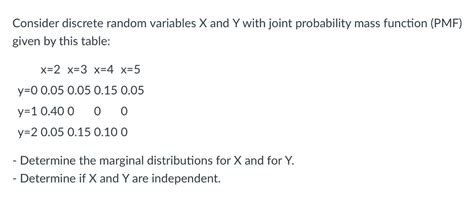 solved consider discrete random variables x and y with jo