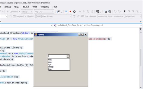 menampilkan data ke dalam control combobox di visual c pemrograman c