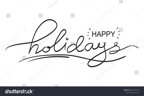 Happy Holidays Text Hand Lettering Calligraphy Stock Vector Royalty