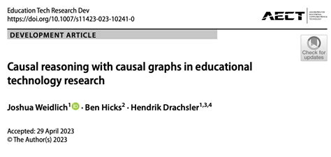 New Pub Causal Reasoning With Causal Graphs Published In Etrd