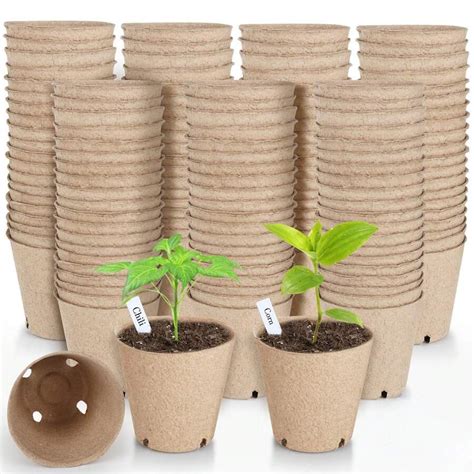 50 Piezas Macetas Orgánicas De Turba Maceta De Vivero Macetas Rondas