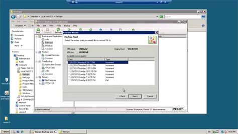 restore individual files from windows vm with veeam backup and