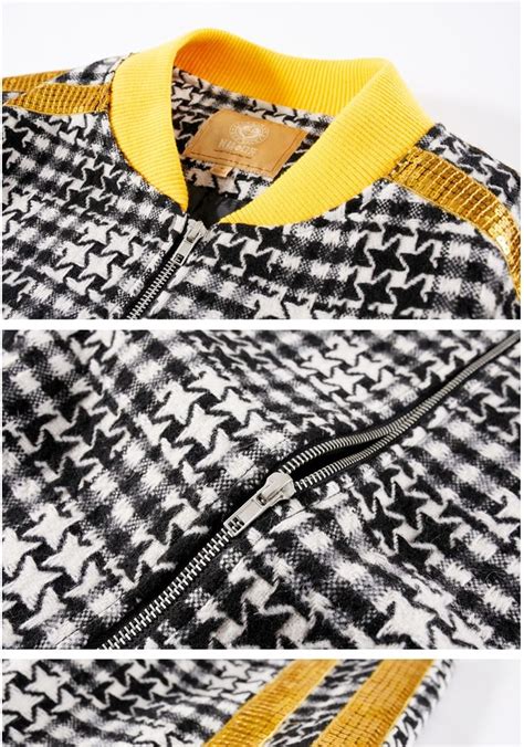 172 0us Elfsack Carton Print Plaid Wool Blends Winter Coat Casual