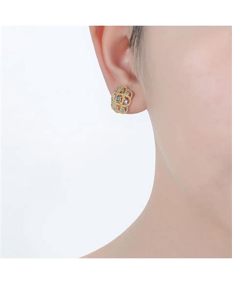 Rachel Glauber 14k Gold Plated And White Gold Plated Cubic Zirconia