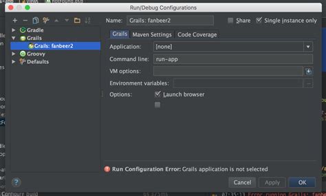 running grails 3 app on intellij stack overflow