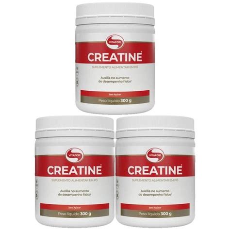 Creatina Monohidratada 300g Vitafor 3 Unidades Creatine Creatina