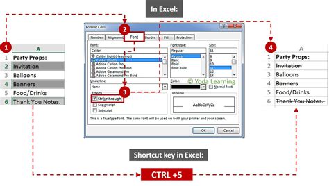 how to use strikethrough in excel learn how to clear all
