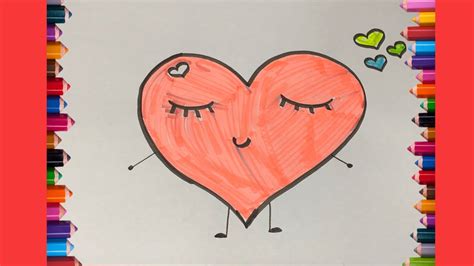 رسم قلب كيوت وسهل خطوة بخطوة رسم سهل تعليم الرسم للمبتدئين Cute