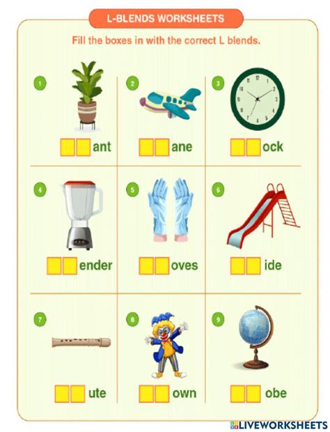 Consonant Ll Blend Interactive Worksheet Live Worksheets