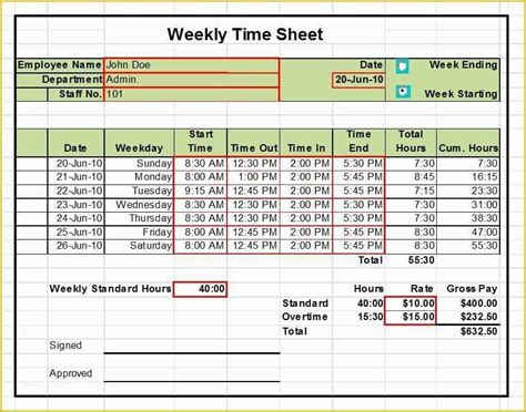 timesheet template excel free download of timesheet excel templates 1
