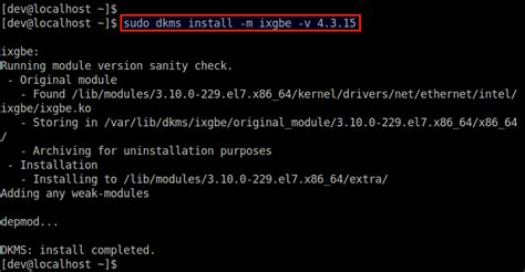 how to build a kernel module with dkms on linux