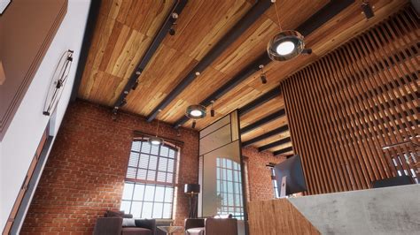 artstation archviz loft office modular game assets