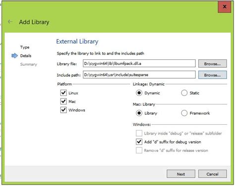 c error lnk1104 cannot open file libumfpack dlld lib in qt