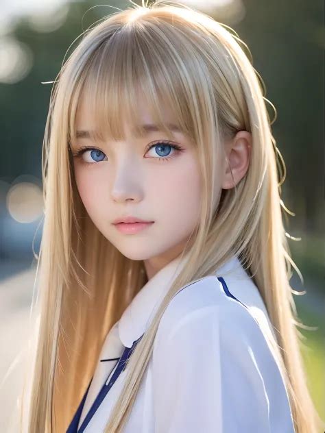 Pretty Innocent Girl Realistic Long Blonde And Brown Beautiful Hair