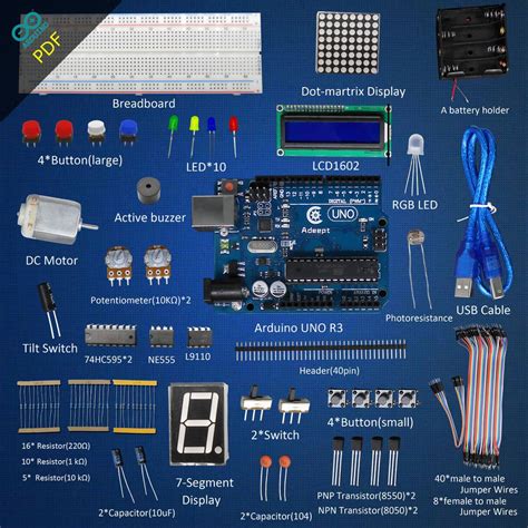 adeept super starter kit for arduino uno r3 with guidebook lcd1602