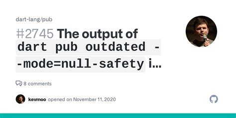 the output of `dart pub outdated mode null safety` is pretty