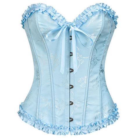 Womens Beautiful Floral Lace Up Boned Overbust Corset Bustier Lingeri