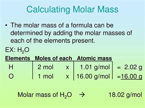 Ppt Molar Mass And Formulas Powerpoint Presentation Free Download