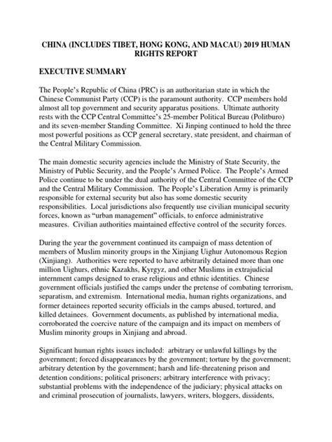 China Inclusive 2019 Human Rights Report Pdf Remand Detention