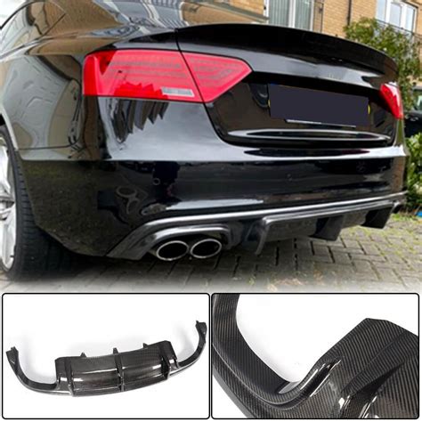 Audi S5 A5 B8 5 Sline Carbon Fiber Rear Diffuser Lip Exterior Mods