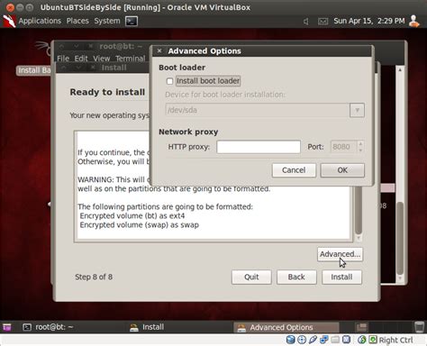 lvm install backtrack 5 r2 into running luks setup