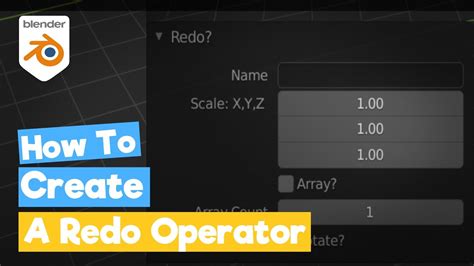 blender python tutorial the redo operator [learn python for beginners