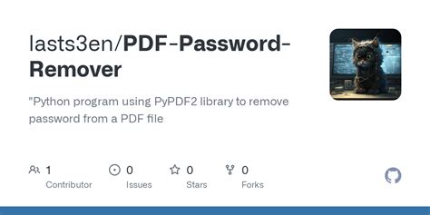 github lasts3en pdf password remover python program using pypdf2