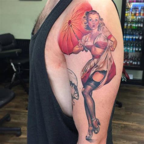 Color Pinup Tattoo By Sam Ford Tattoonow