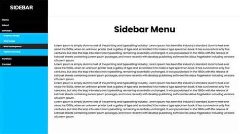 responsive sidebar menu using flexbox
