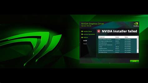 nvidia installer cannot continue error nvidia driver fails to install