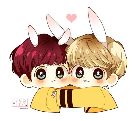 Vkook Enthusiast Bts Chibi Bts Fanart Bts Drawings