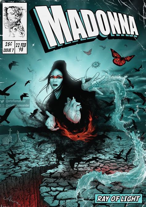 Madonna Print Ray Of Light Comic Cover Art Etsy Madonna Albums