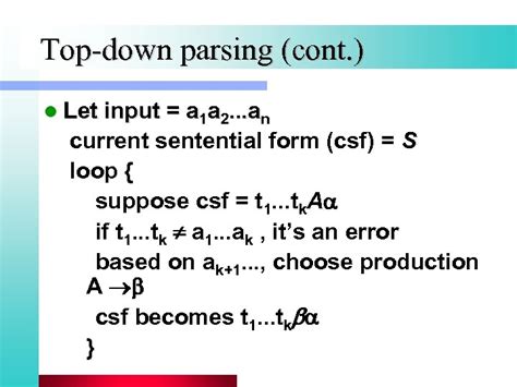 parsing parsing calculate grammatical structure of program
