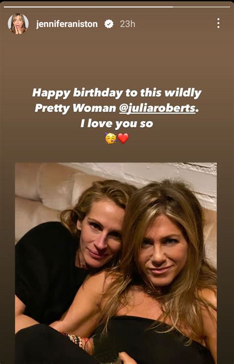 Jennifer Aniston Sends Birthday Greetings To Julia Roberts