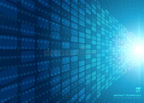 Abstract Technology Concept With Blue Neon Radial Light Burst Effect