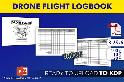 Drone Flight Log Book Kdp Interior Template Ready To Upload