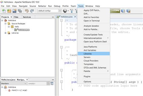 how to associate javadoc with java library in netbeans