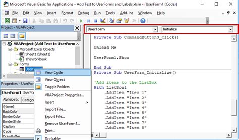 add text to userforms and labels