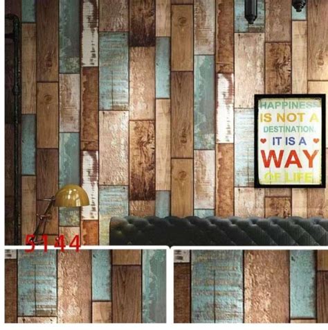 Jual Home Wallpaper Sticker Dinding Kayu Polos Tuaa 45cm X 10 M