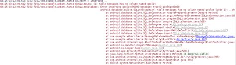 android sqlite insertion error stack overflow