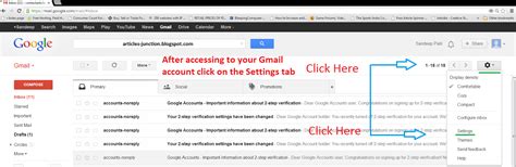 articles junction how to forward mail to gmail account from another