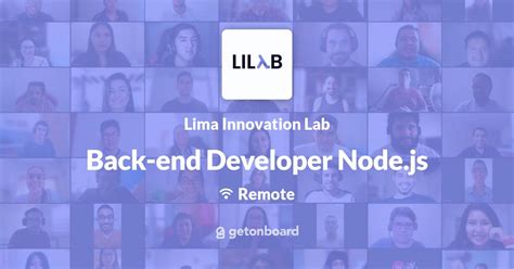 back end developer node js at lima innovation lab remote work from