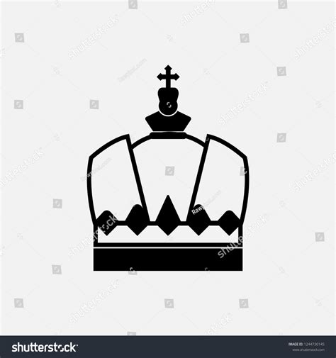 Black Single Royal Crown Vector Stock Vector Royalty Free 1244730145