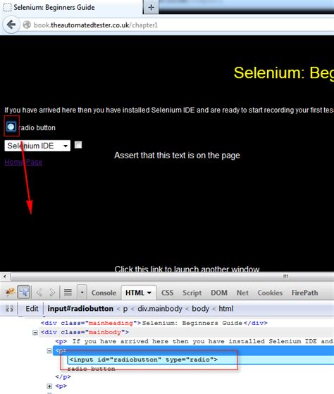 selenium by arun 306 using click predefined method to select a