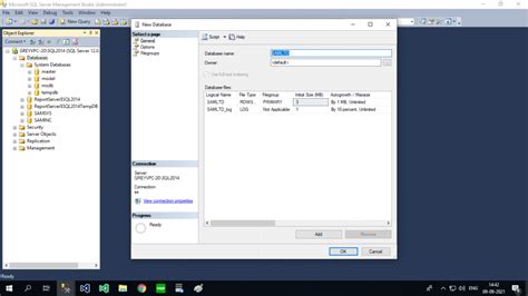 unable to connect to the database or database specification is not