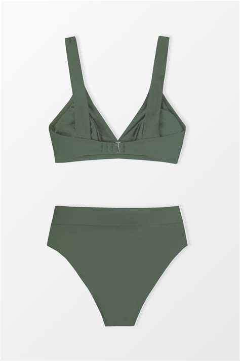 Banded Bralette And Wide Band High Waist Bikini Set Cupshe Au