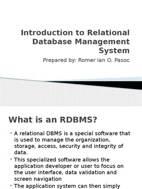 Introduction To Relational Database Management System Pdf